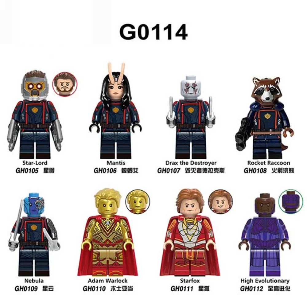 Superhero Star-Lord Mantis Actress Fox Adam Nebula lego