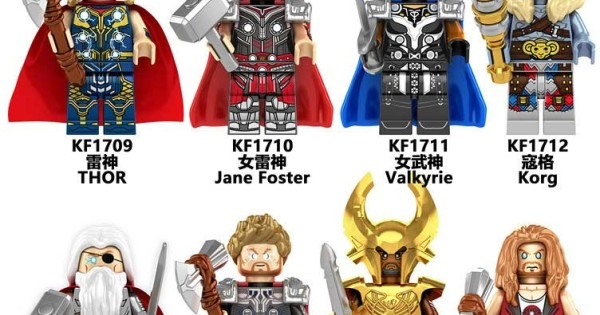 lego minifigure Super hero Thor Odin Hemdal, female warrior wood ...