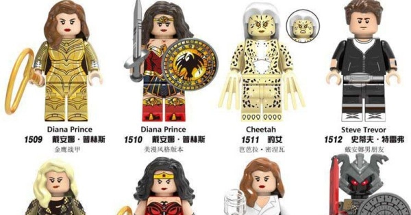 lego minifigure Superhero Barbara Diana, Leopard Lady Ares building ...