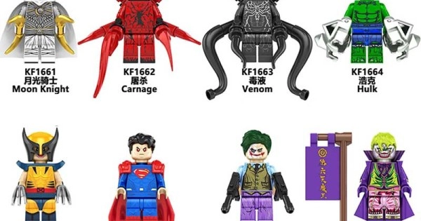 lego minifigure Superhero Moonlight Knight Superman Steel Wolf Hawk ...